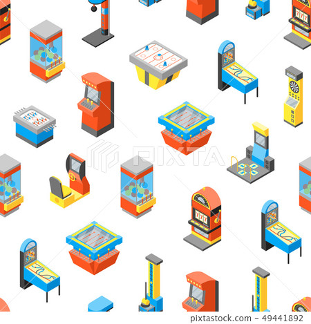 Game Machine 3d Seamless Pattern Background... - Stock Illustration ...