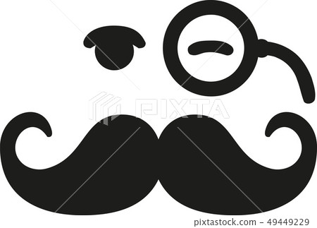 smiley_mustache_monokel_blink.eps - Stock Illustration [49449229] - PIXTA