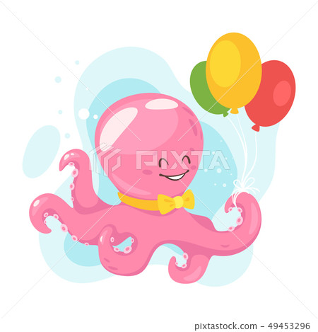 Octopus cartoon style baby character - Stock Illustration [49453296 ...
