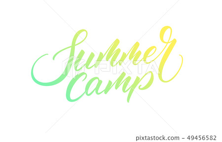 Summer Camp. Summer lettering calligraphy... - Stock Illustration ...