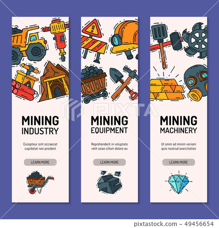 Mining industry set of banners vector... - Stock Illustration [49456654 ...