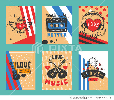 Love music festival cards vector illustration.... - Stock Illustration ...