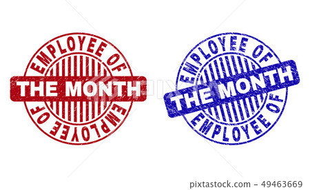 Grunge EMPLOYEE OF THE MONTH Scratched Round... - Stock Illustration ...