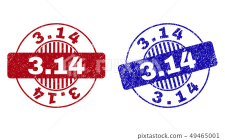 Grunge 3.14 Textured Round Stamps - Stock Illustration [49465001] - PIXTA