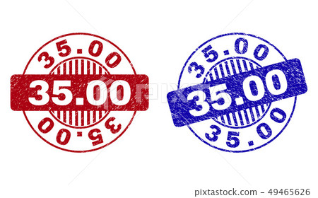 Grunge 35.00 Scratched Round Stamps - Stock Illustration [49465626] - PIXTA