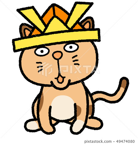 Kabuto on a cat - Stock Illustration [49474080] - PIXTA
