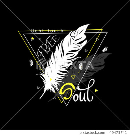 Free Soul. typography slogan print with feather - Stock Illustration ...