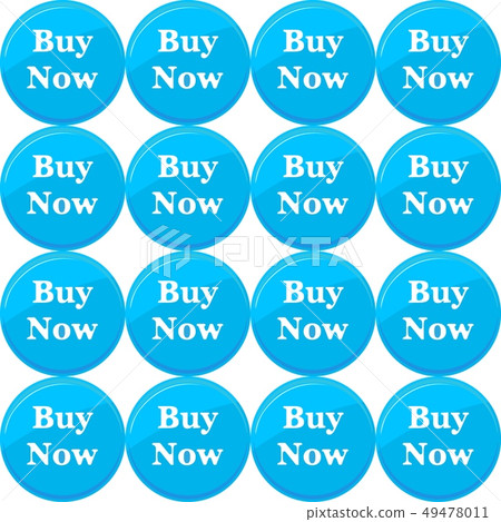 Seamless canvas with blue "buy now" stickers. Fabr - Stock Illustration ...