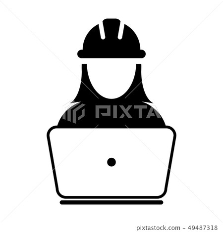 Operator worker icon vector female Construction - Stock Illustration ...