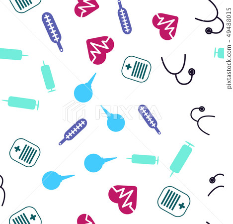 Medical elements seamless pattern vector - Stock Illustration [49488015 ...