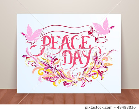 Greeting card for the holiday Peace day. - Stock Illustration [49488830 ...