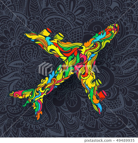 Art flying airplane with abstract. - Stock Illustration [49489935] - PIXTA