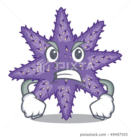 Angry purple starfish in the character shape - Stock Illustration ...