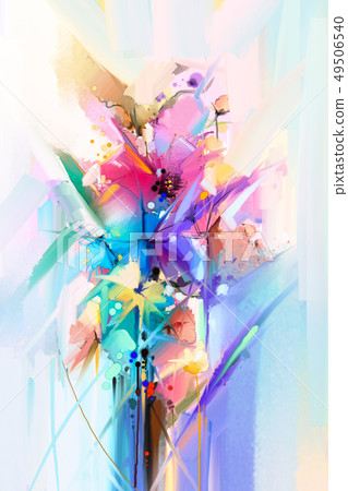 Oil, acrylic painting of spring flower. - Stock Illustration [49506540 ...