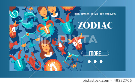 Zodiac signs banner web design vector... - Stock Illustration [49522706 ...