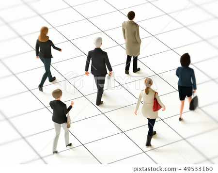 People who walk in one direction - Stock Illustration [49533160] - PIXTA