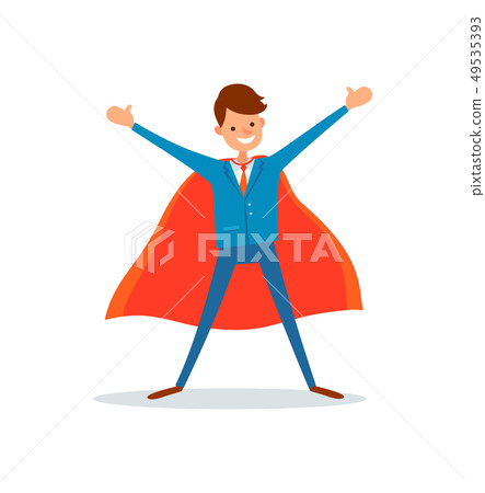 Man Hero in Business Field, Genius Businessman - Stock Illustration ...