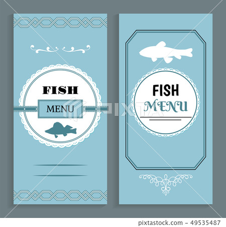 Fish Menu Template, Vector Seafood Dishes List - Stock Illustration ...
