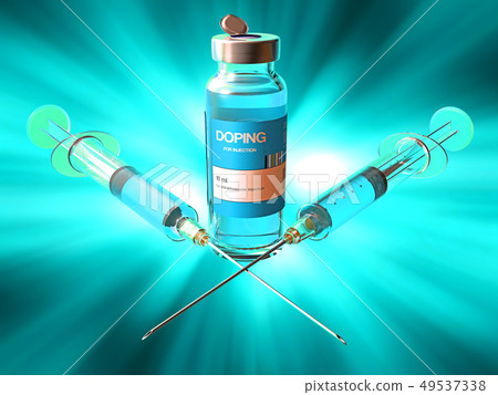 Doping drug in vial with two injection syringes - Stock Illustration ...