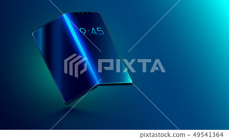 Foldable smartphone with foldable screen.... - Stock Illustration ...