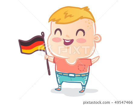 Cute kid with flag of Germany - Stock Illustration [49547466] - PIXTA