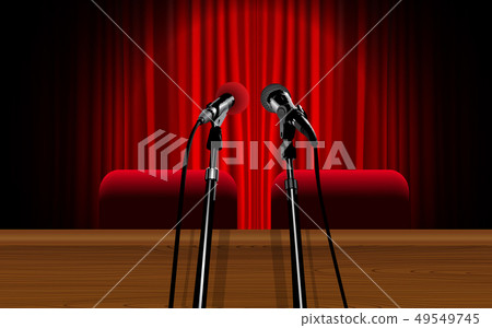 microphone with table on the stage - Stock Illustration [49549745] - PIXTA