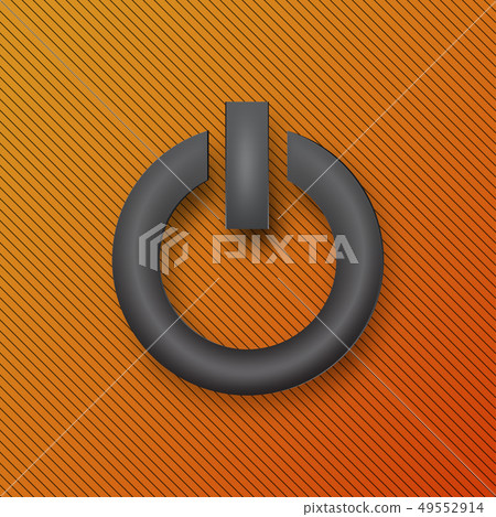 Modern black metallic power button on orange - Stock Illustration ...