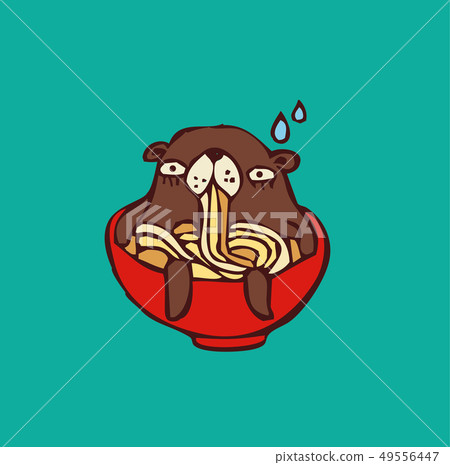 greedy bear, character cartoon, vector - Stock Illustration [49556447 ...