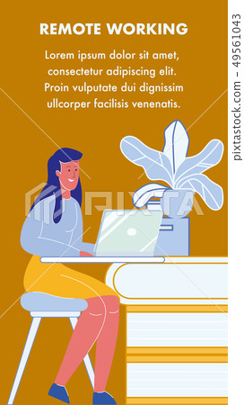 Remote Working, Freelance Vector Flyer Template - Stock Illustration ...