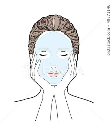 Woman doing sheet mask - Stock Illustration [49571146] - PIXTA