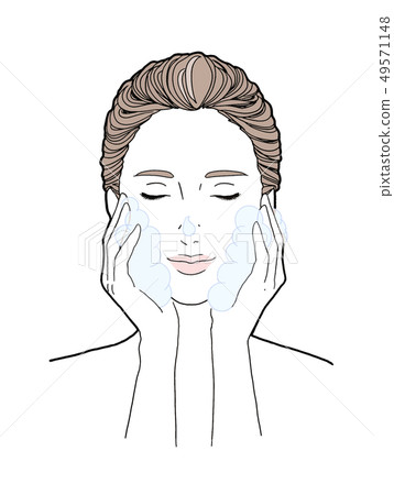 Women washing their face - Stock Illustration [49571148] - PIXTA