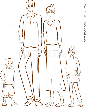 Family Family Vector Vector Material Smile Out... - Stock Illustration ...