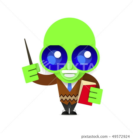 alien teacher vector illustration on white - Stock Illustration ...
