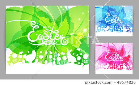Modern Easter. Set of modern Happy Easter... - Stock Illustration ...