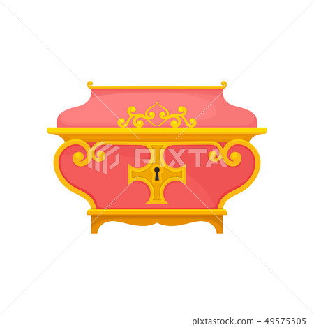 Pink chest on white background. Vector... - Stock Illustration ...