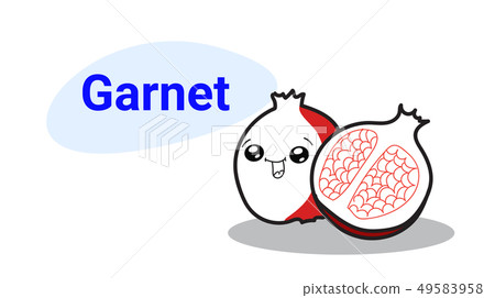 cute red garnet cartoon comic character with... - Stock Illustration ...