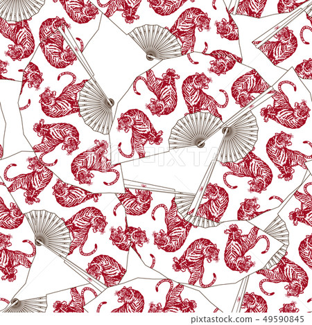 Tiger Fan Vector Pattern, - Stock Illustration [49590845] - PIXTA