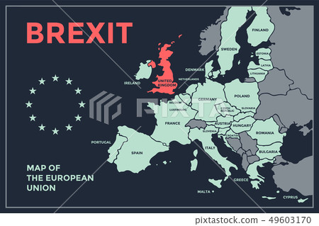 Poster map of the European Union with country...-插圖素材 [49603170] - PIXTA圖庫