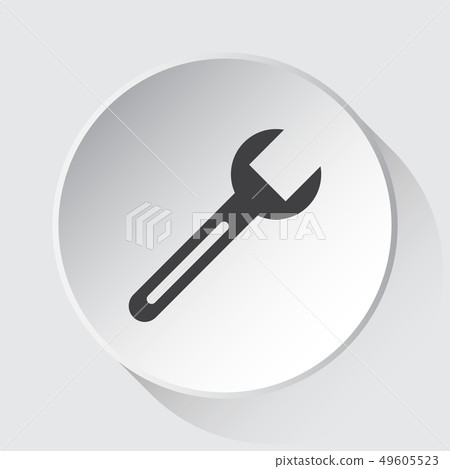 spanner, simple gray icon on white button - Stock Illustration ...