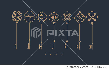 Modern graphic key collection gray - Stock Illustration [49606722] - PIXTA