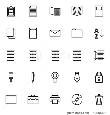 Set of office general line icons - Stock Illustration [49606862] - PIXTA