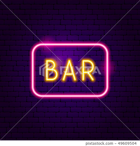 Bar Neon Label - Stock Illustration [49609504] - PIXTA