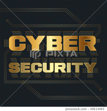 Cyber security conceptual lettering with circuit - Stock Illustration ...