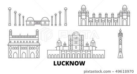 India, Lucknow line travel skyline set. India,... - Stock Illustration ...