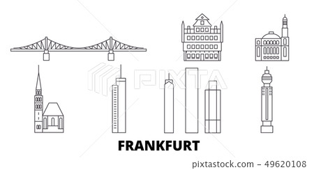 Germany, Frankfurt line travel skyline set....-插圖素材 [49620108] - PIXTA圖庫