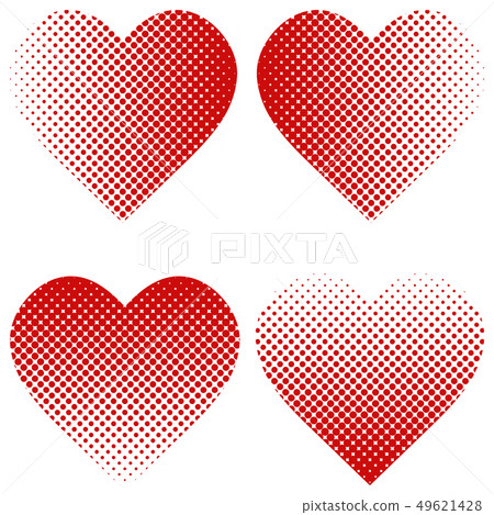 Set heart shape halftone effect, vector heart - Stock Illustration ...