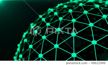 Network, surface of atom model, close up view,... - Stock Illustration ...