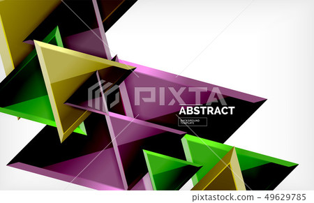 Tech futuristic geometric 3d shapes, minimal - Stock Illustration ...