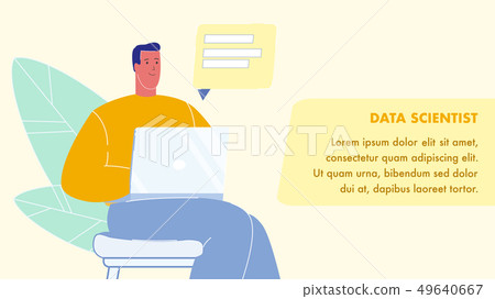 Data Scientist Vector Web Banner with Text Space - Stock Illustration ...