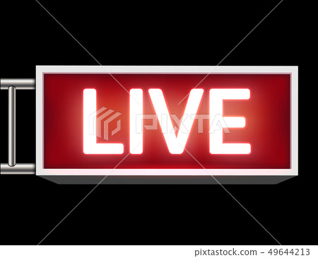 Creative illustration of on air live glowing sign - Stock Illustration ...